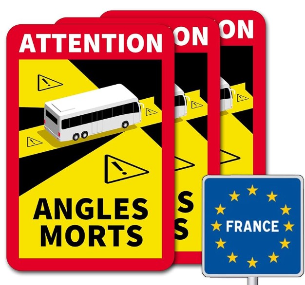 ETIQUETA ADHESIVA "ATTENTION ANGLES MORTS" CAMIONES - ÁNGULOS MUERTOS BOBINA | LGM GLOBAL